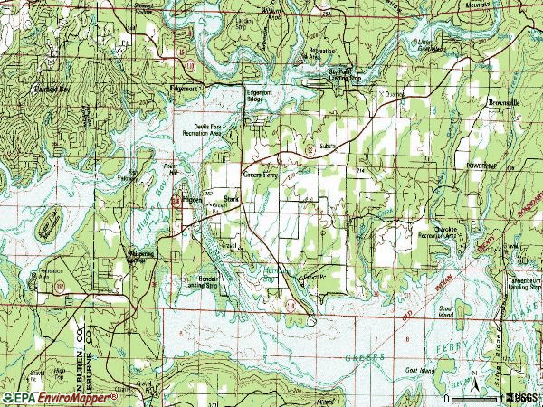 Topographic Map Of Greers Ferry Lake - United States Map