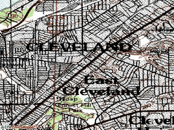 Zip Code Wall Map Of East Cleveland Oh Zip Code Map Cleveland Ohio Wall ...