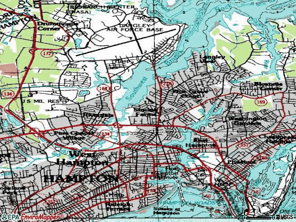 Hampton Virginia Zip Code Map