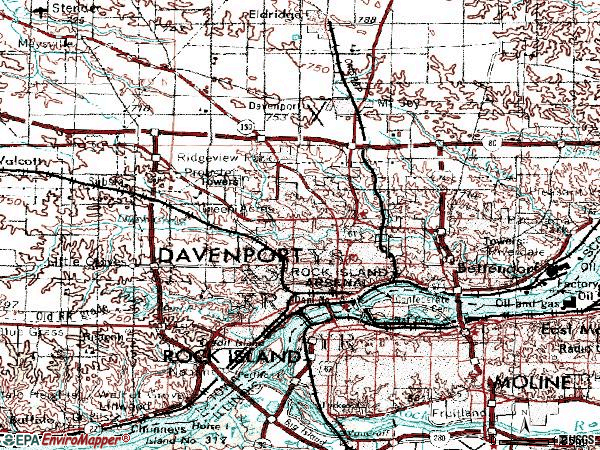 Davenport Iowa Zip Code Map - Map
